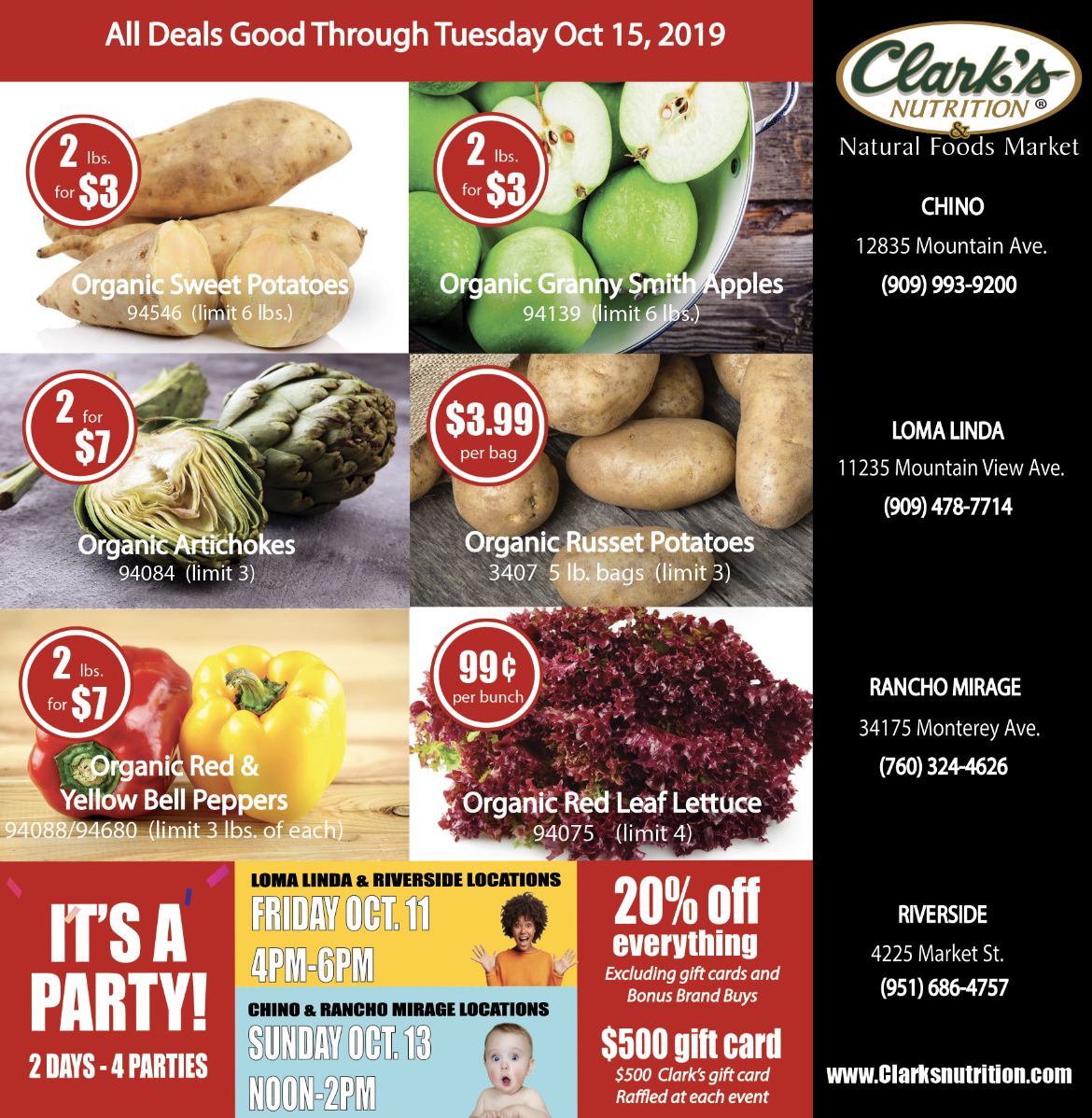 Clarks Nutrition and Natural Foods Markets :: Weekly Organic Produce on ...